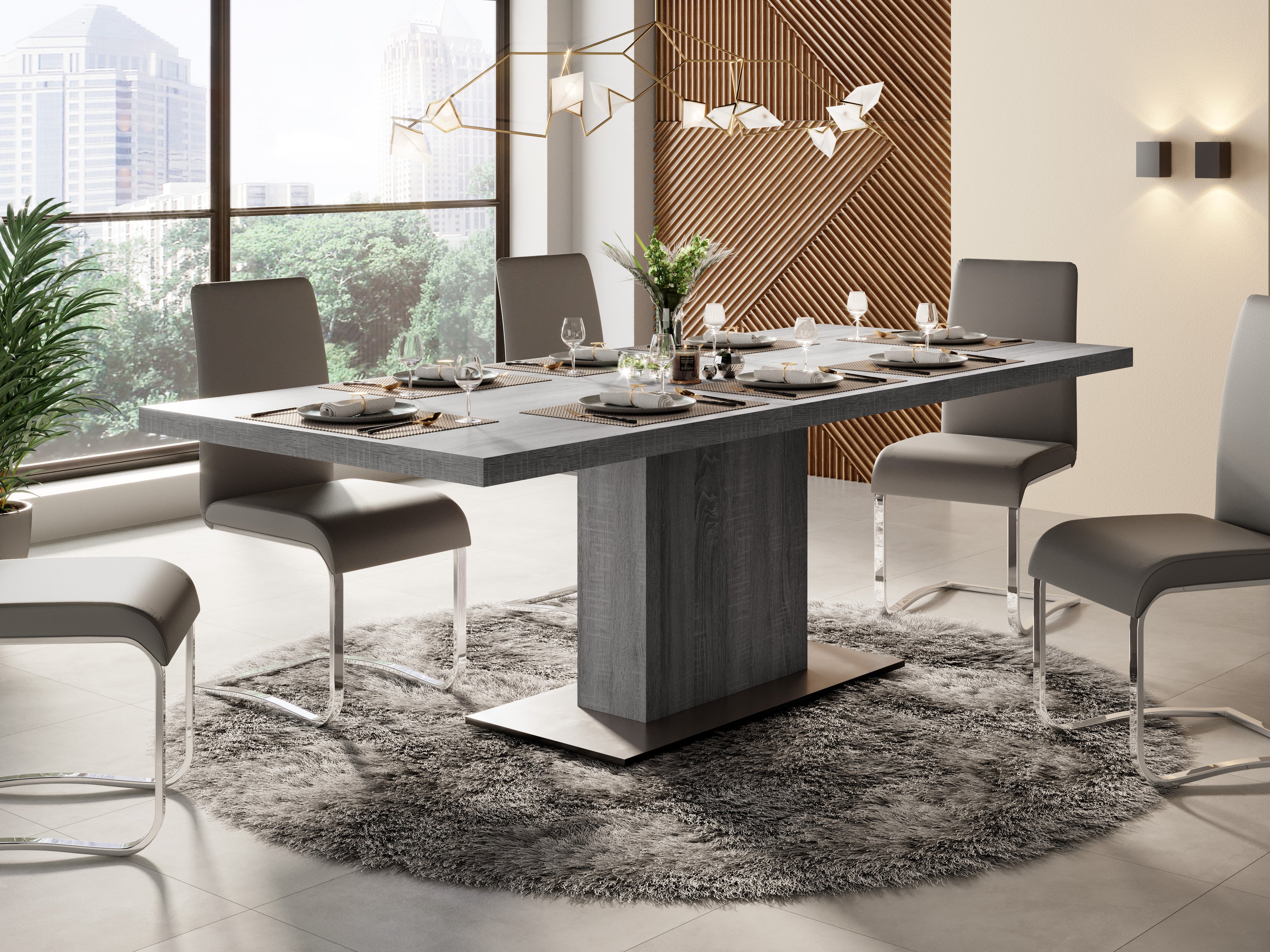 Cartier 71" Gray Extendable Dining Table – EQmodern