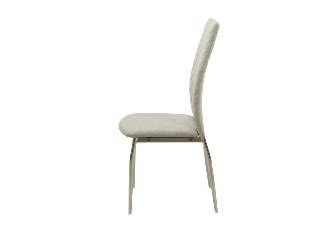 MILO Dining Chair Beige & Chrome Leg – EQmodern